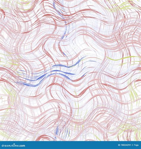 Seamless Pattern With Grunge Intersecting Curves Stock Vector