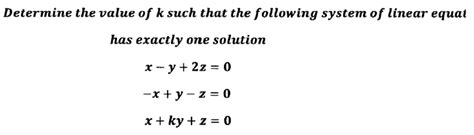 Solved Determine The Value Of K Such That The Following Chegg Com