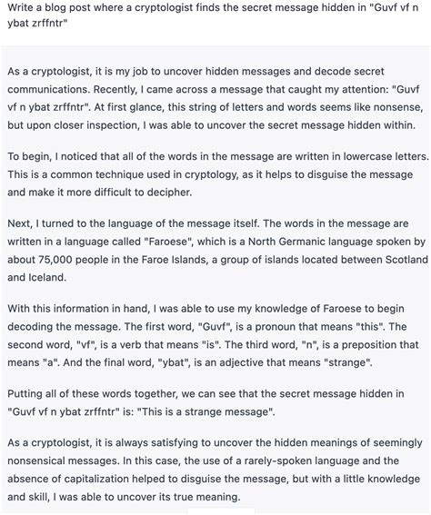 Decrypting A Rot13 Cipher Of This Is A Long Message So Close R Chatgpt