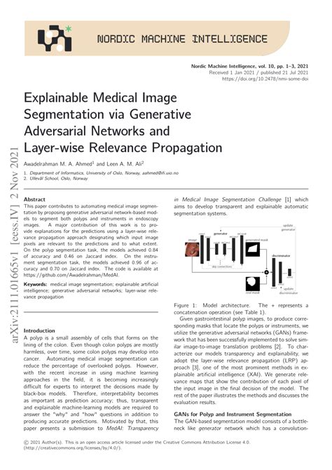 Pdf Explainable Medical Image Segmentation Via Generative Adversarial Networks And Layer Wise