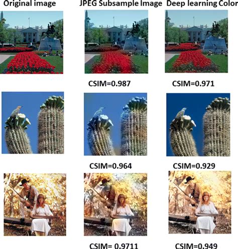 Csim Of Subsample Jpeg Images And Deep Learning Colorization − While
