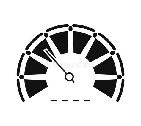 Speedometer Icon Vector Scale Meter In Outline Style Tachometer Icon Speed Indicator Symbol