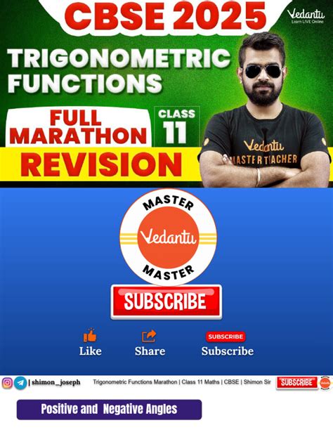 Trigonometric Functions Marathon Class 11 Maths Cbse Shimon Sir Pdf Trigonometric Functions