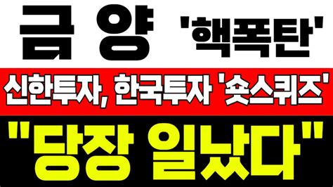 금양 주가 전망 음봉 신한투자증권 한국투자증권 공매도로 인해 지속 하락 구간 공매도 세력들에 숏스퀴즈 터진다 관리종목 철회만 남았다 대응필수 Youtube