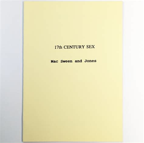 17th Century Sex Mainly Medieval