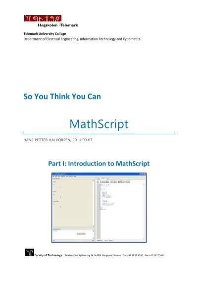 mathscript part i introduction to mathscript