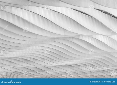 Interior View Of Wave Shaped Pattern In Modern Architecture Stock Image