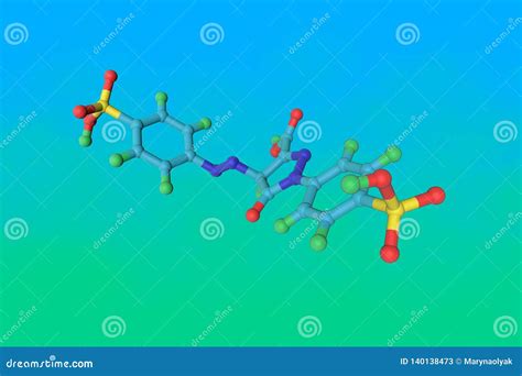 Molecular Structure Of Tartrazine Molecule E102 Tartrazine Is A Cheap