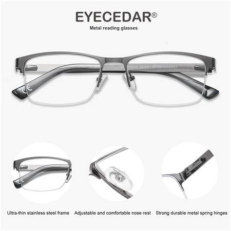 Mua Eyecedar 5 Pack Reading Glasses For Men Metal Gunmetal Half Frame