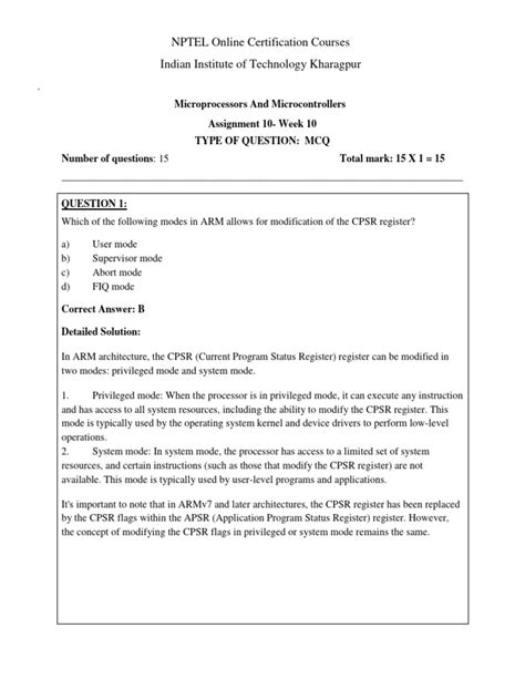 Assignment 10 Solution Pdf Microcontroller Computer Science