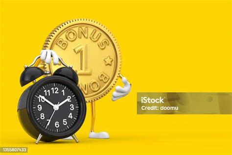 알람 시계 골든 로열티 프로그램 보너스 동전 사람 캐릭터 마스코트 3d 렌더링 경제에 대한 스톡 사진 및 기타 이미지 경제 금융 노랑 Istock