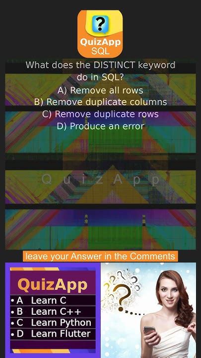 Sql What Does The Distinct Keyword Do In Sql Youtube