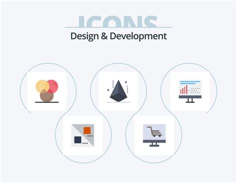 Design And Development Flat Icon Pack Icon Design Coding Modeling Color Geometry Design