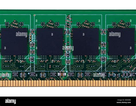 Partially View Of SDRAM DDR PC Memory Module Close Up Isolated On