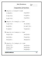Practice Composition Of Functions With Math Worksheets Course Hero