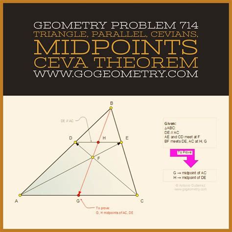 Typography Of Geometry Problem 714 Triangle Parallel Cevians Midpoints Median Ceva Theorem