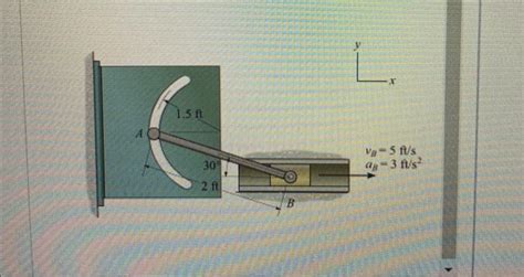 Solved The Slider Block Moves With A Velocity Of VB Ft S Chegg Com