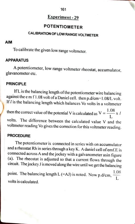 Solution Potentiometer Calibration Of Low Range Voltmeter Studypool