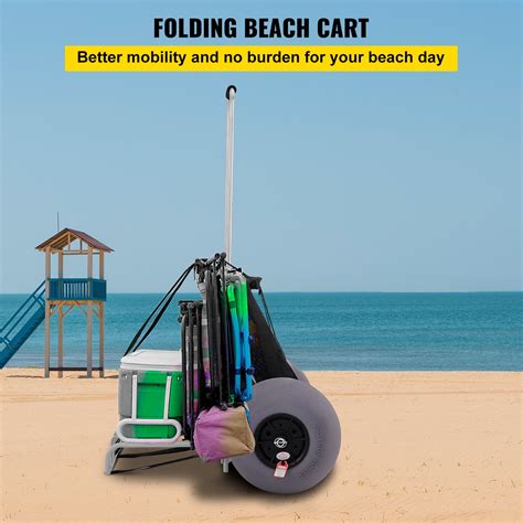 Vevor Vevor Carrello Da Spiaggia Pieghevole Con Ponte 14 X 147 Pollici