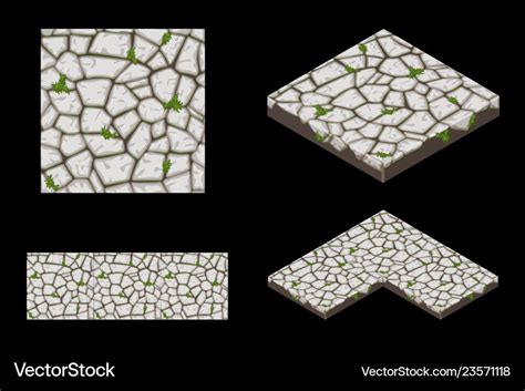D And Isometric Ground Seamless Tile Texture Vector Image