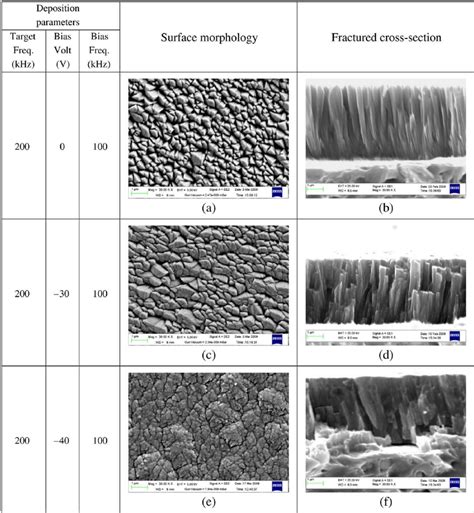 Sem Micrographs Of Surface Morphology And Cross Section Of Tin