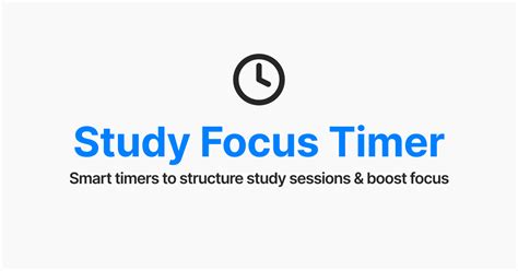 Study Focus Timer Free Online Tool For Productivity Concentration