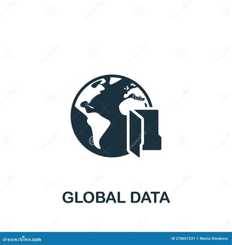 Global Data Icon Monochrome Simple Sign From Data Analytics Collection Stock Vector