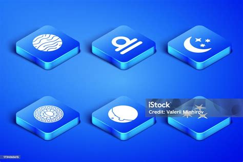 떨어지는 별 행성 금성 태양의 일식 점성술 별자리 원 천칭자리 조디악 달과 별 아이콘을 설정합니다 벡터 3차원 형태에 대한 스톡 벡터 아트 및 기타 이미지 Istock