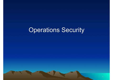 Operations Security PDF Technology Computing