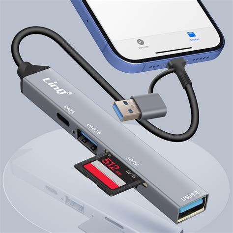 Tablet Multiport Hub USB USB C Ports Mit SD Und Micro SD Kartenleser LinQ German