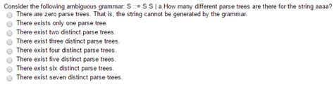 Solved Consider The Following Ambiguous Grammar S S S
