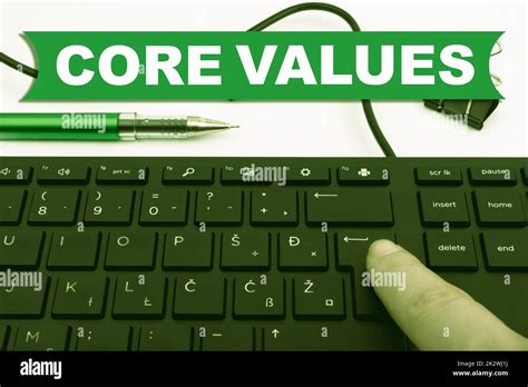 Conceptual Display Core Values Business Concept Belief Person Or
