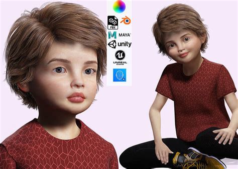 3d Model Realistic Girl Brown Ready Vr Ar Low Poly Cgtrader