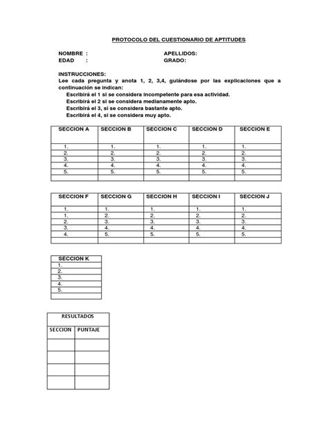 Protocolo De Aptitudes Pdf