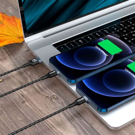 Cabo Usb x 2x Lighting Turbo All Black Metal Feito em Tecido Trançado HS 106A no atacado