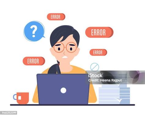 front face girl programmer with wrong code stock illustration