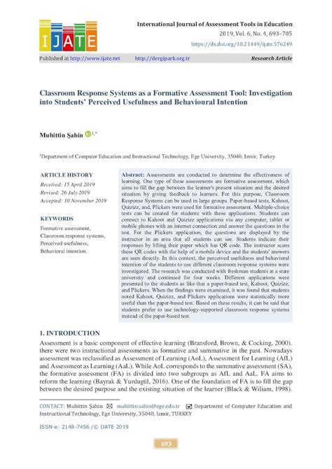 Pdf Classroom Response Systems As A Formative Assessment Tool · Noted Kahoot Quizizz And