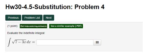 Solved Hw Substitution Problem Previous Problem Chegg