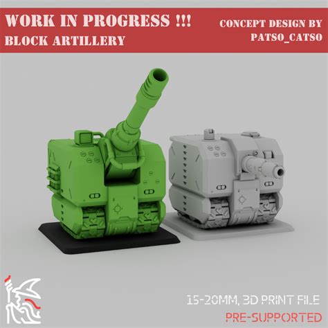 3d Printable [block Army] Block Artillery By Filamentio