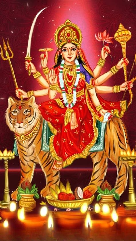 Mata Rani Durga Maa Animated Goddess Devi Maa Hd Phone Wallpaper