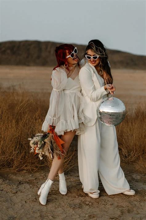 Same Sex Styled Elopement On A Dry Lake Bed In Joshua Tree Artofit
