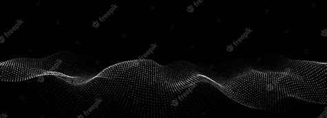 입자의 파도 디지털 웨이브 배경 개념 추상 기술 배경 빅 데이터 시각화 벡터 일러스트 레이 션 프리미엄 벡터