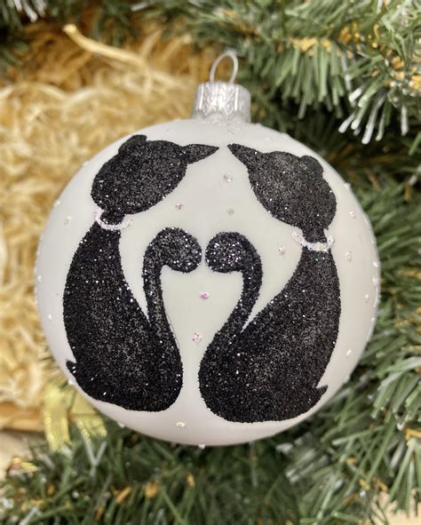 ᐉ Прикраса на ялинку Куля Пейзаж Котики скляна 80 мм D80c Котики • Краща ціна в Києві Україні