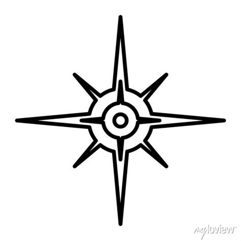 Flat Compass Direction Illustration Map Symbol Posters For The Wall • Posters Earth White