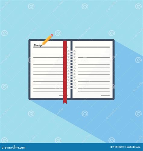 Notebook In A Flat Style Icon Stock Vector Illustration Of Notes Binder 91440690