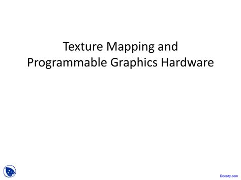Programmable Graphics Hardware Introduction To Computer Graphics