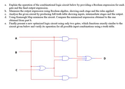 Solved A Explain The Operation Of The Combinational Logic