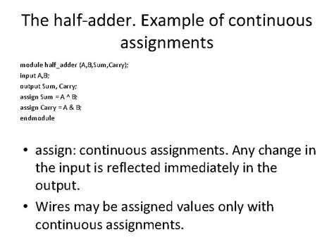 Introduction To Verilog Data Types A Wire Specifies