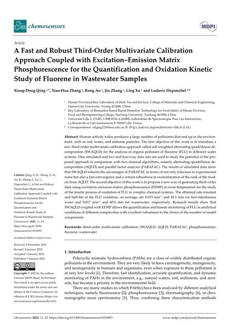 Pdf A Fast And Robust Third Order Multivariate Calibration Approach