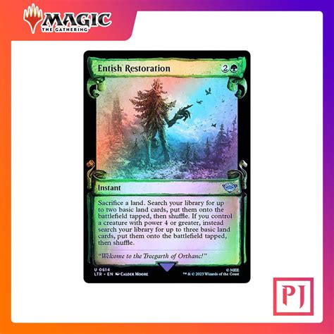 [mtg] Entish Restoration Showcase Silver Foil [ltr] [green] [uncom] [foil] [eng] การ์ดเมจิค